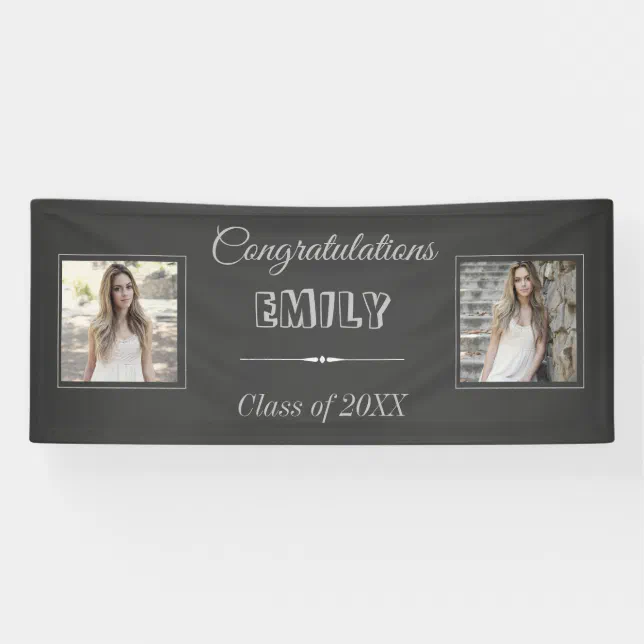 Chalkboard Photo Graduation Banner | Zazzle