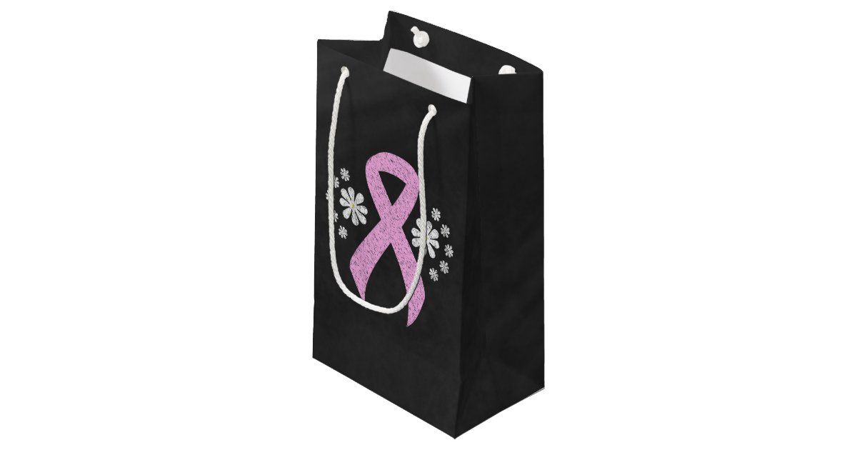 Chalkboard Pink Awareness Ribbon Small Gift Bag | Zazzle