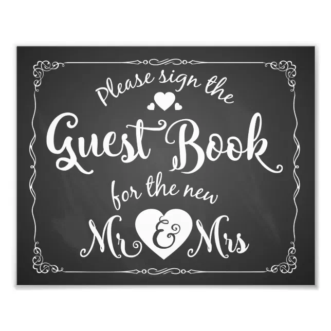 chalkboard Please sign our guest book sign | Zazzle