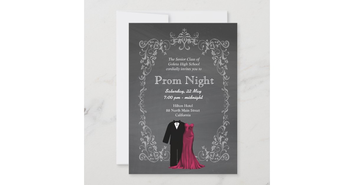 Chalkboard Prom Invitation | Zazzle
