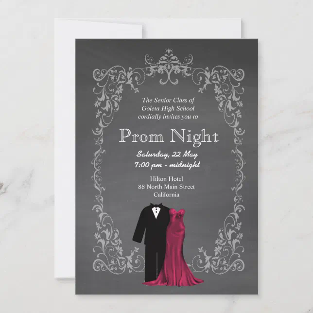 Chalkboard Prom Invitation | Zazzle
