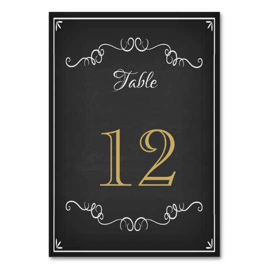 Chalkboard Reception Table Number | Zazzle.com