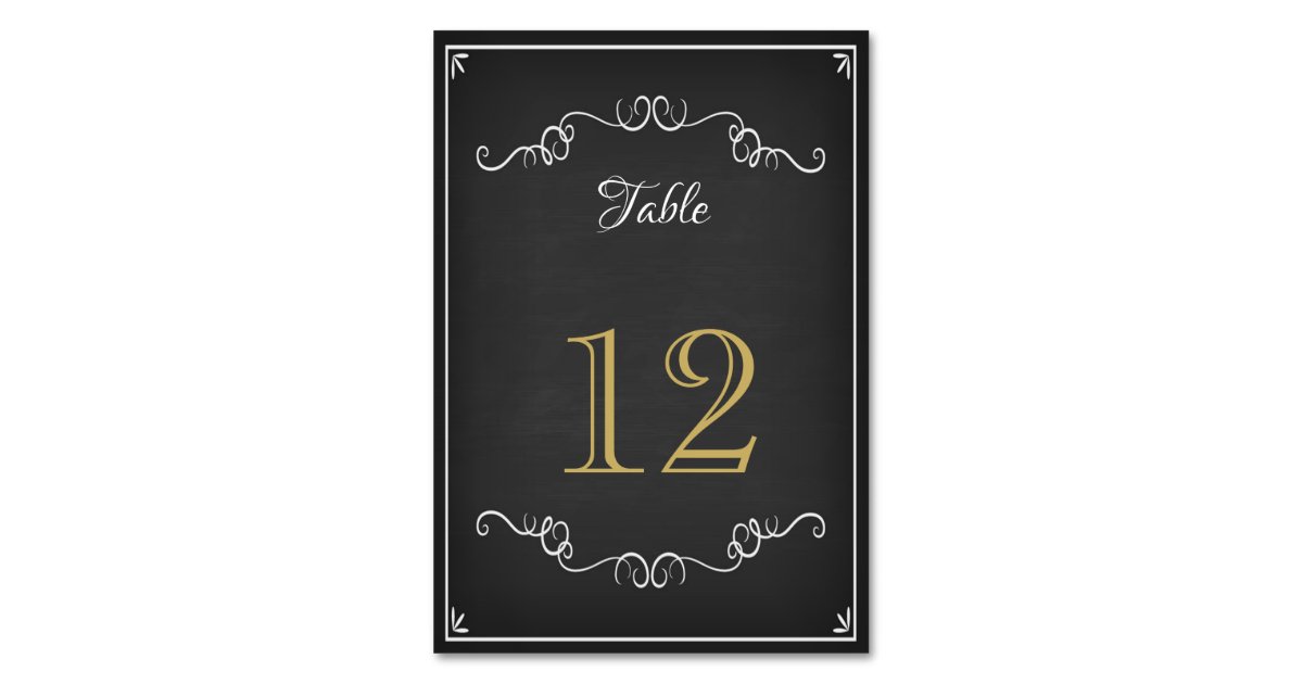Chalkboard Reception Table Number | Zazzle