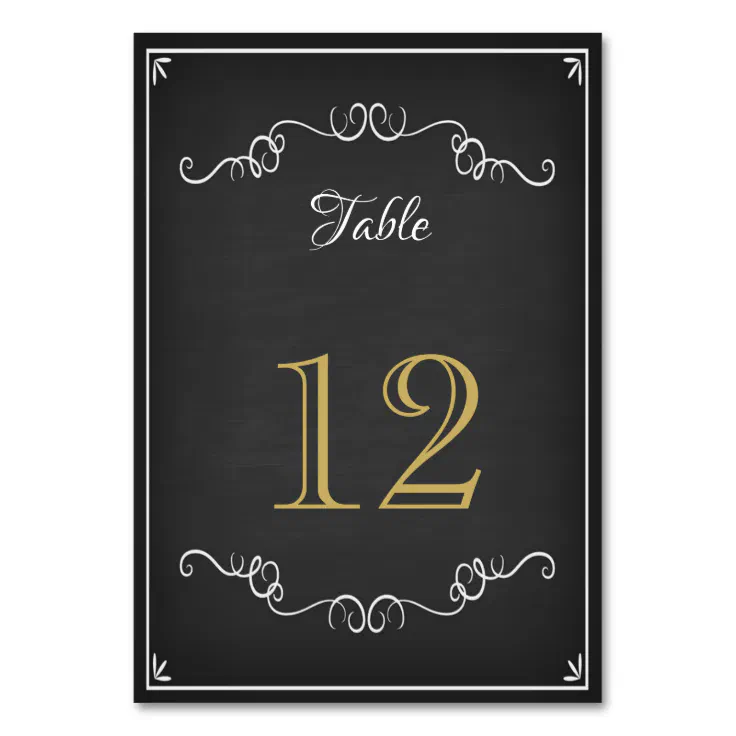 Chalkboard Reception Table Number | Zazzle