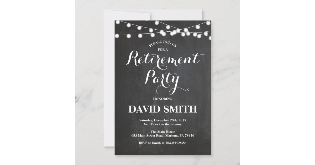 Chalkboard Retirement Party Invitation Card | Zazzle