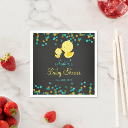 Chalkboard Rubber Duck Baby Shower Napkins | Zazzle