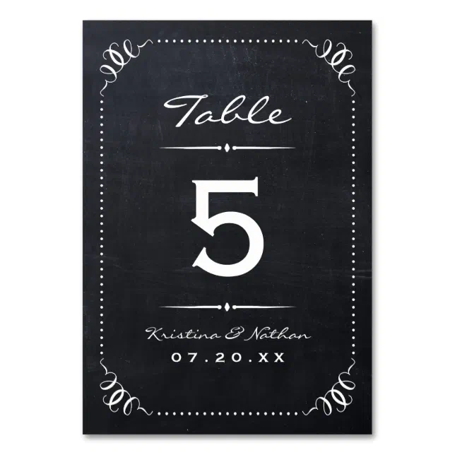 Chalkboard Rustic Chic Table Numbers | Zazzle
