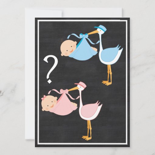 Chalkboard Rustic Gender Reveal Invitation Card | Zazzle
