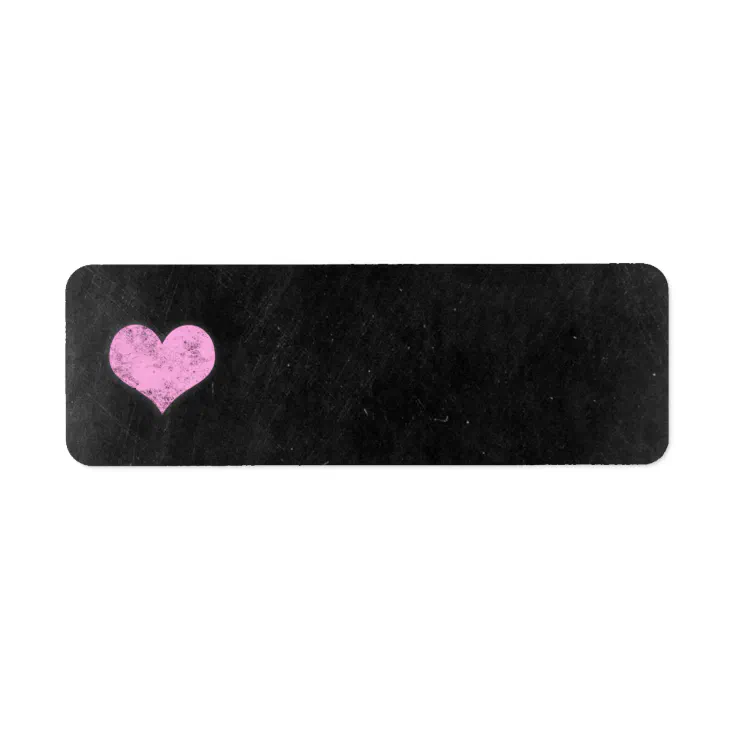 Chalkboard Rustic Shabby Chic Pink Chalk Heart Label | Zazzle