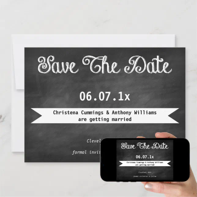 Chalkboard Save The Date Invitation | Zazzle Chalkboard Save The Date Invitation | Zazzle
