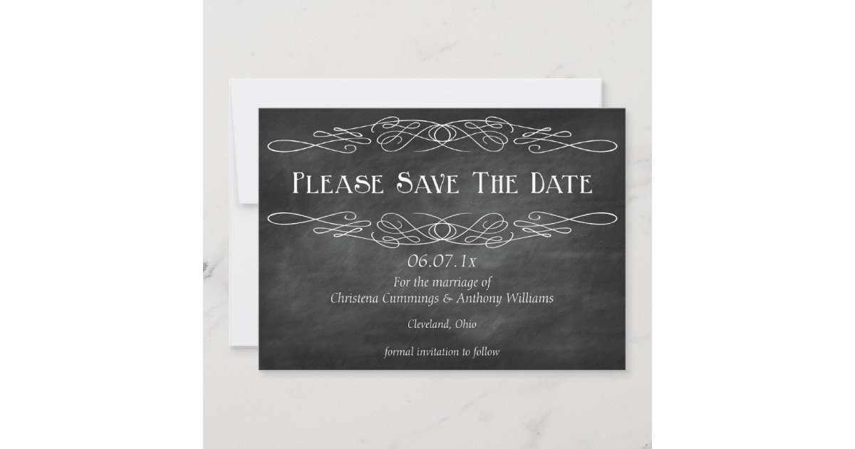 Chalkboard Save The Date Invitation (2) | Zazzle Chalkboard Save The Date Invitation (2) | Zazzle