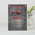 Chalkboard Snowmobile Birthday Invitation | Zazzle