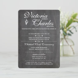 Chalkboard Space for Hand Written Guest Name Invitation | Zazzle