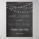 Chalkboard string lights Welcome wedding sign | Zazzle
