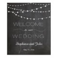 Chalkboard string lights Welcome wedding sign | Zazzle