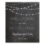 Chalkboard string lights Welcome wedding sign | Zazzle