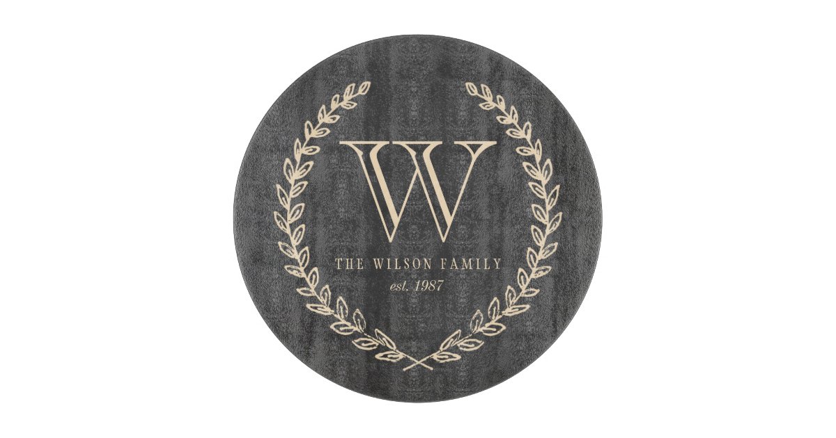 Chalkboard Style Monogram Cutting Board | Zazzle