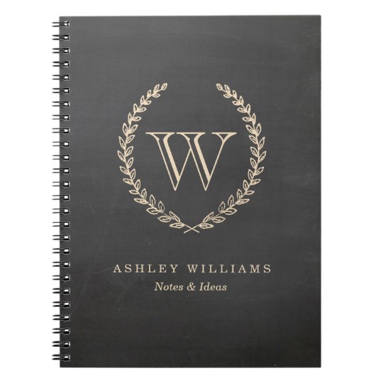 Chalkboard Style Monogram Notebook | Zazzle.com
