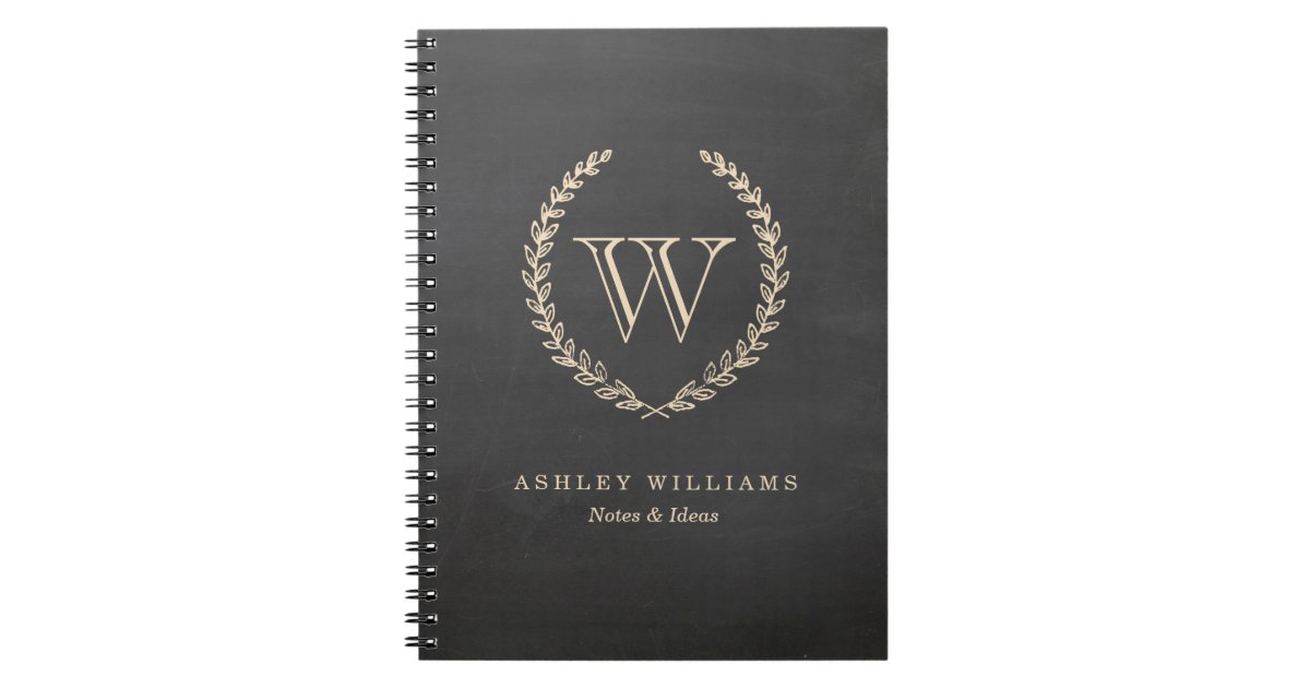 Chalkboard Style Monogram Notebook | Zazzle