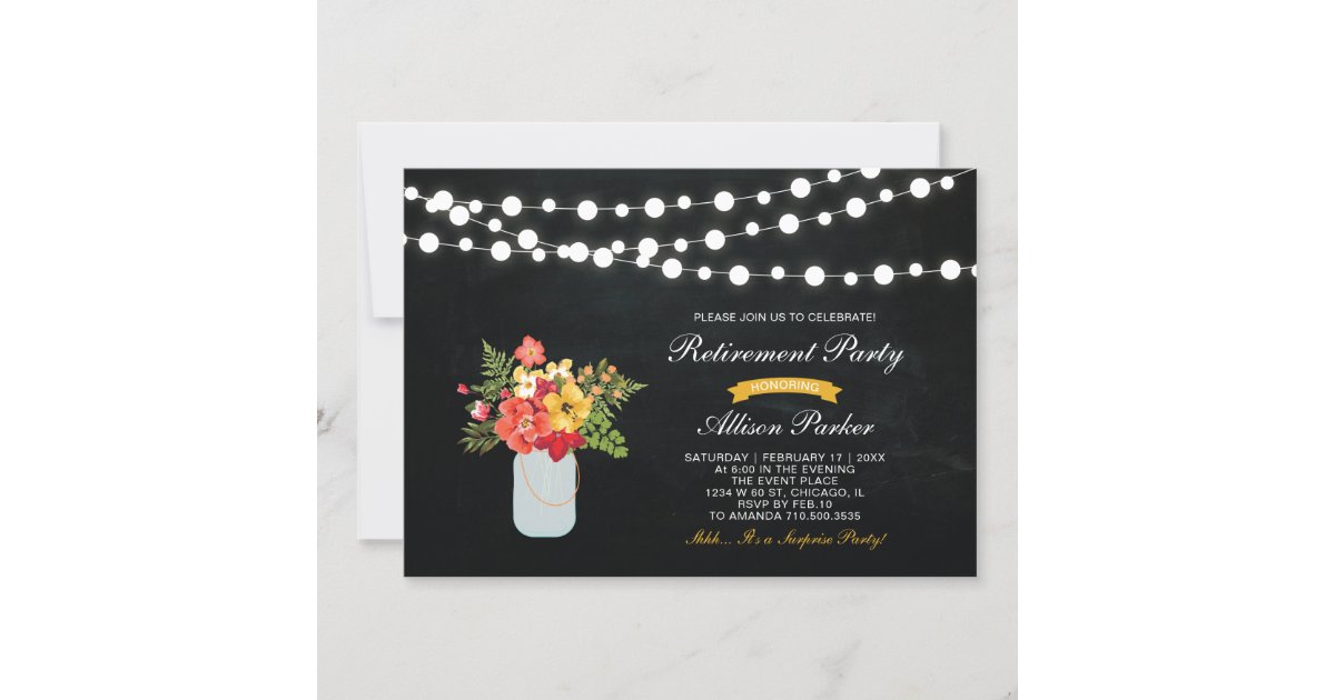 Chalkboard Surprise Retirement Party Invitation | Zazzle