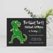 Chalkboard T-Rex Dinosaur Birthday Invitations | Zazzle
