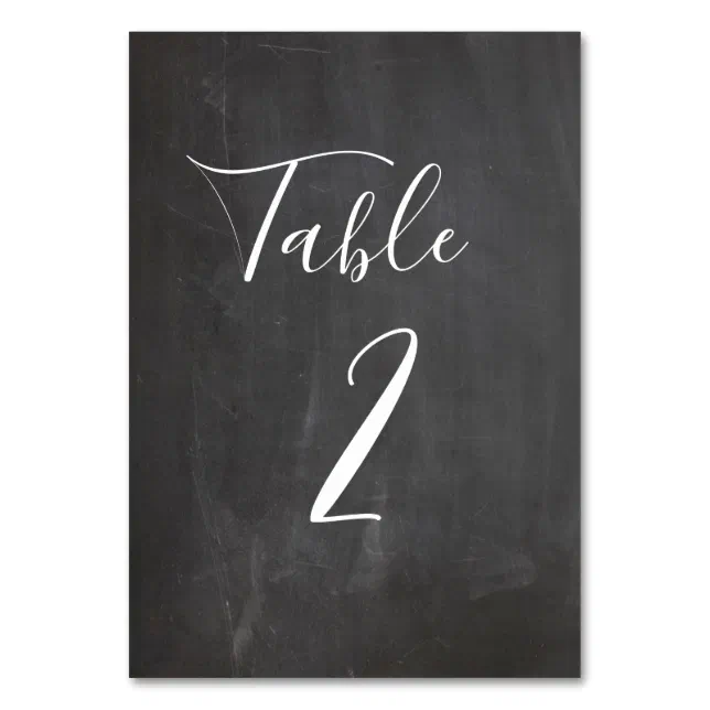 Chalkboard table number. Modern gray wedding Table Number | Zazzle
