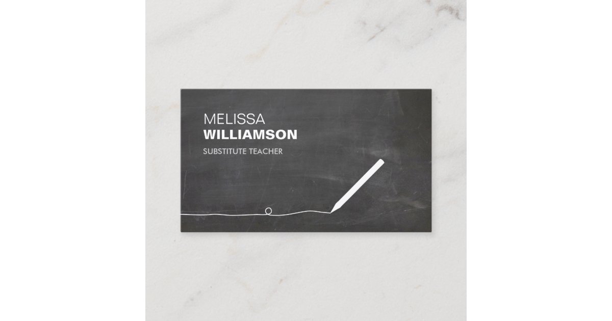 Chalkboard Teacher, Educator Business Card | Zazzle