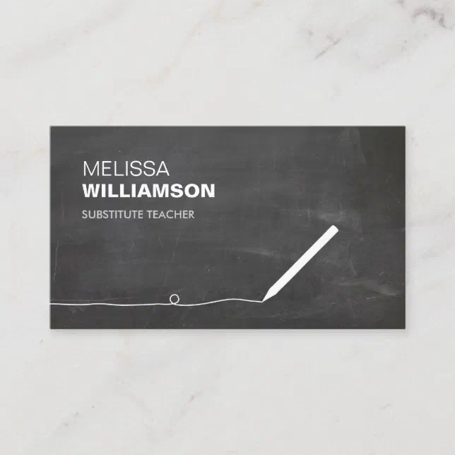 Chalkboard Teacher, Educator Business Card | Zazzle