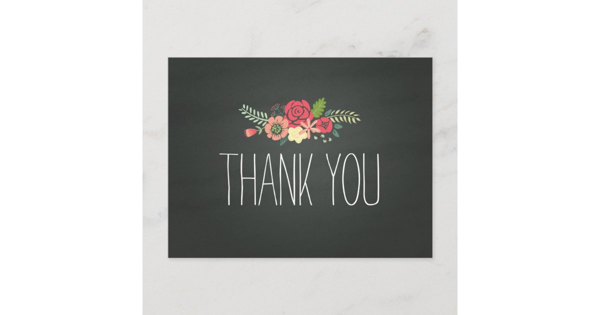 Chalkboard Thank You Post Card | Zazzle