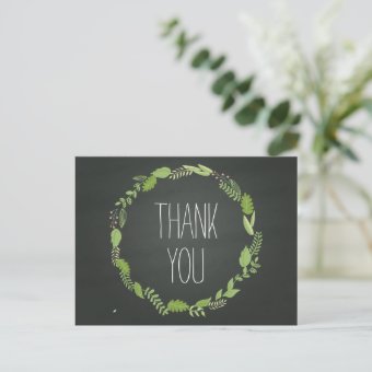 Chalkboard Thank You Post Card | Zazzle