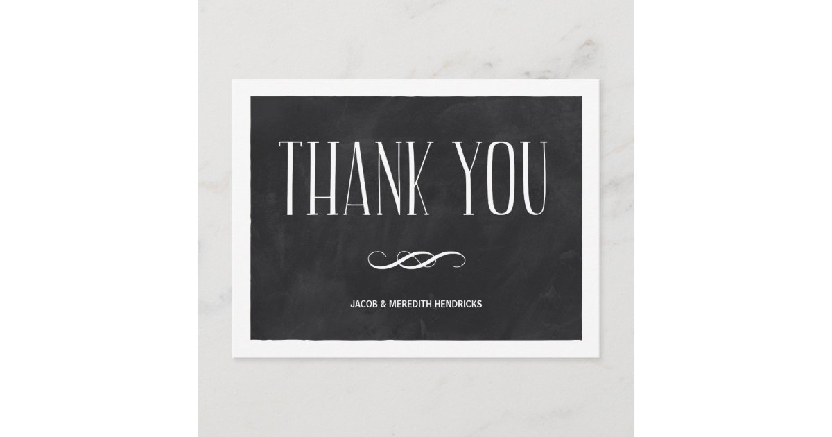 Chalkboard Thank You Postcard | Zazzle