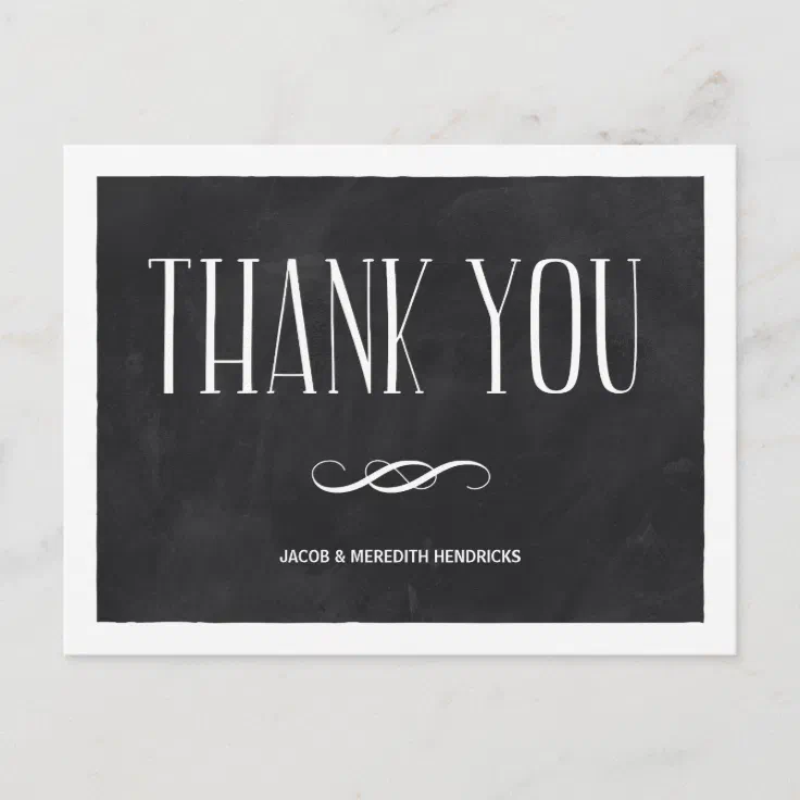Chalkboard Thank You Postcard | Zazzle