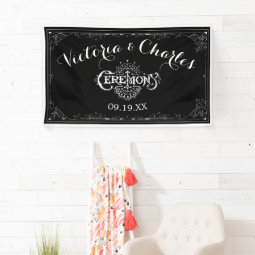 Chalkboard Vintage Typography Wedding Banner | Zazzle
