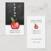 Chalkboard Watercolor Apple Tutor Teacher Business Card | Zazzle