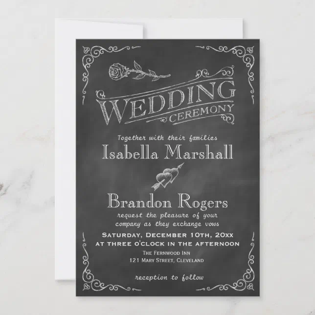 Chalkboard Wedding Invitation | Zazzle
