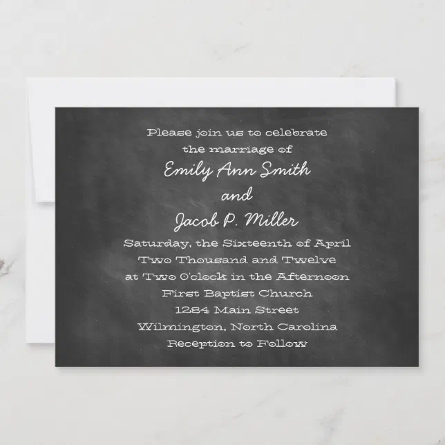 Chalkboard Wedding Invitations | Zazzle