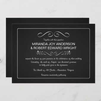 Chalkboard Wedding Invitations Plain and Simple | Zazzle