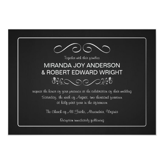 Chalkboard Wedding Invitations Plain and Simple | Zazzle.com