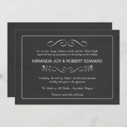 Chalkboard Wedding Invitations Plain and Simple | Zazzle