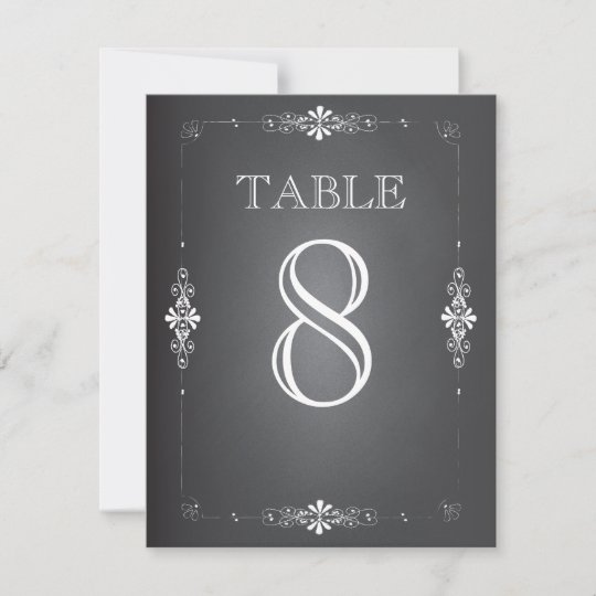 Chalkboard Wedding Reception Table Number Card | Zazzle.com