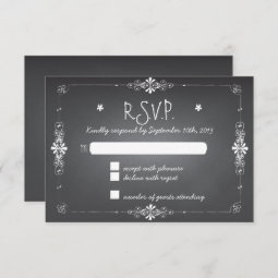 Chalkboard Wedding RSVP Response Card | Zazzle