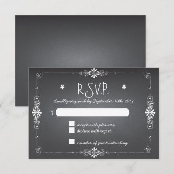 Chalkboard Wedding RSVP Response Card | Zazzle