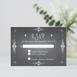 Chalkboard Wedding RSVP Response Card | Zazzle
