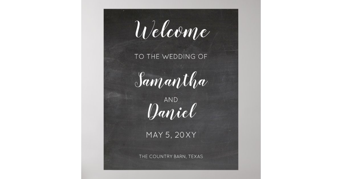 Chalkboard Wedding Welcome Sign | Zazzle
