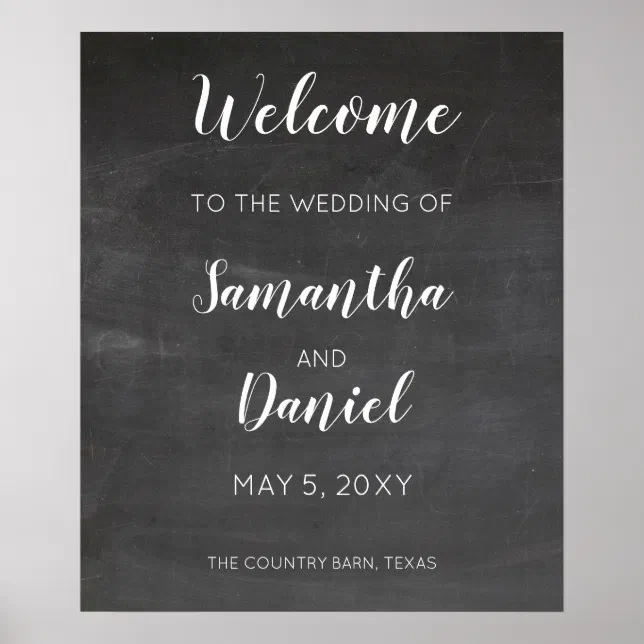 Chalkboard Wedding Welcome Sign | Zazzle