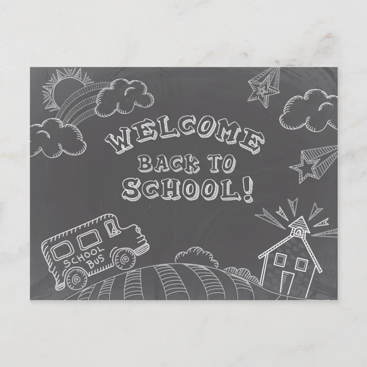 Chalkboard Welcome Back to School Postcard | Zazzle