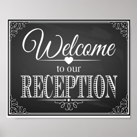 Chalkboard Welcome to our reception print | Zazzle.com