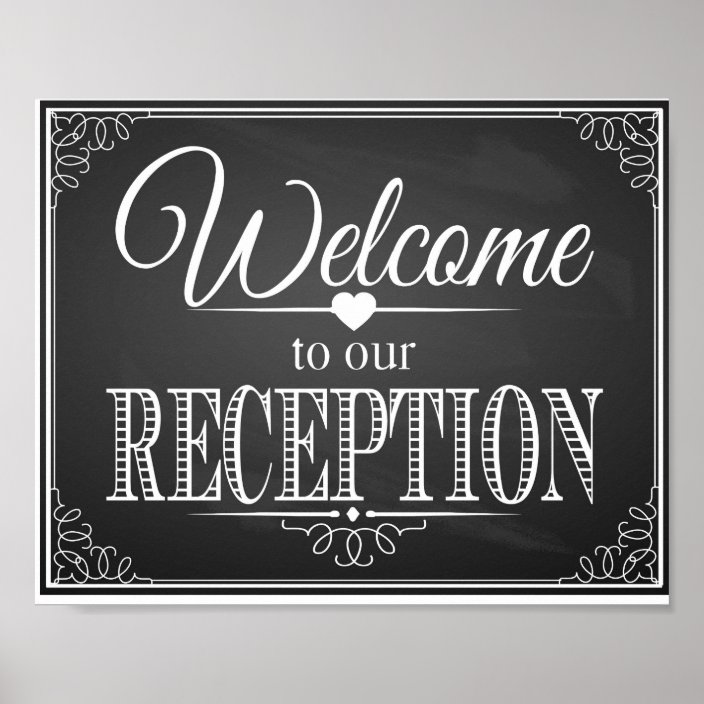 Chalkboard Welcome to our reception print | Zazzle.com
