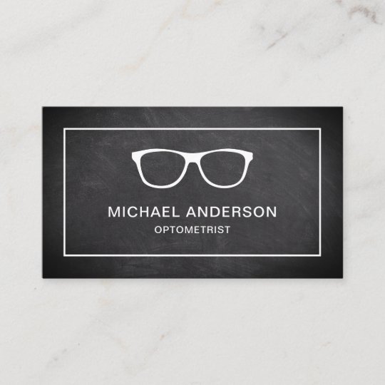 Chalkboard White Eyeglasses Eye Doctor Optometrist Business Card ...