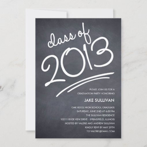 Chalkboard Writing Graduation Invitation | Zazzle